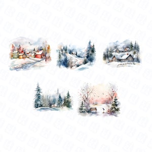 23 Watercolor Winter Wonderland Background - Winter Landscape Printable ...