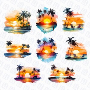 Watercolor Tropical Islands Png - Tropical Clipart, Beach Png, Island ...
