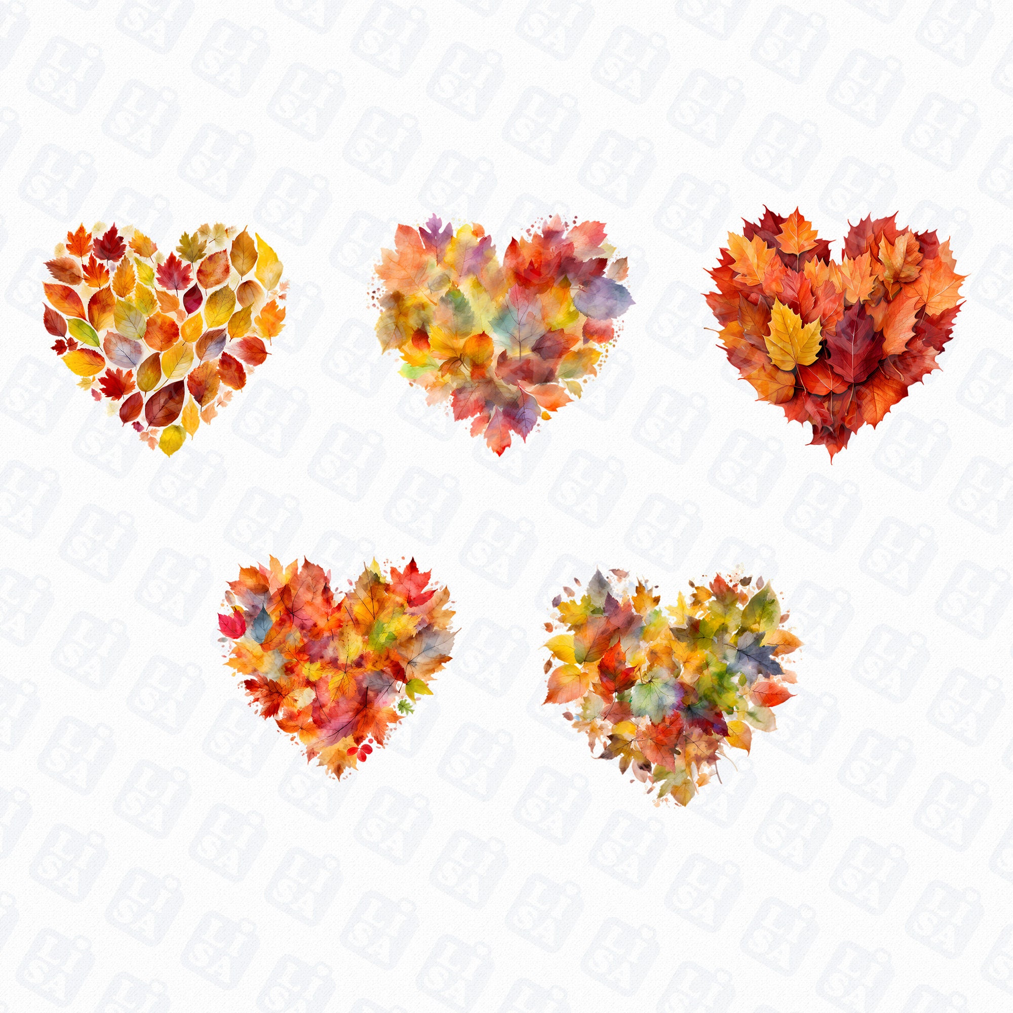 Watercolor Heart Autumn Png Heart Made of Autumn Leaves Png - Etsy