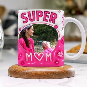 3D Mom Mug Wrap Bundle Custom Photo Inflated Mom Puffy Mug PNG, 3D ...