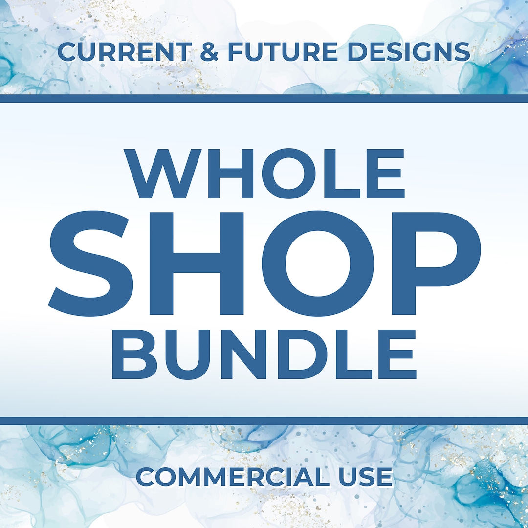 WHOLE SHOP Mega Bundle, All Current & Future Designs, Watercolor Png ...