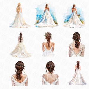 41 Wedding Bride Back View Clipart, Groom Png Back View - Bride Png ...
