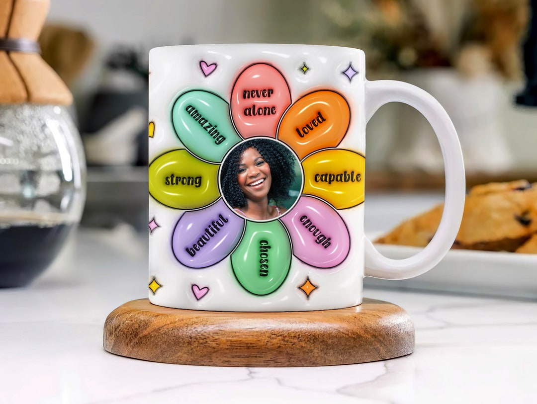 3D I'm Affirmations Inflated Mug Wrap, Custom Photo Mug Wrap, 3D Puff ...