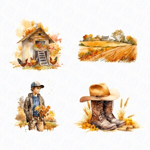 Watercolor Autumn Fall Png - Autumn Png- Country Png - Farm Clip Art ...