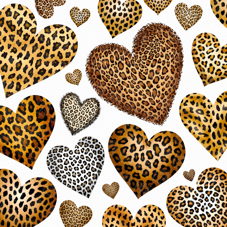Leopard Heart Png Heart Clipart Valentines Day Png Leopard - Etsy