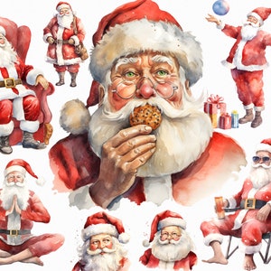 50 Watercolor Santa Clipart Png - Christmas Png Images With Transparent ...