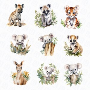 Cute Safari Baby Shower Clipart - Baby Safari Animals High-quality ...