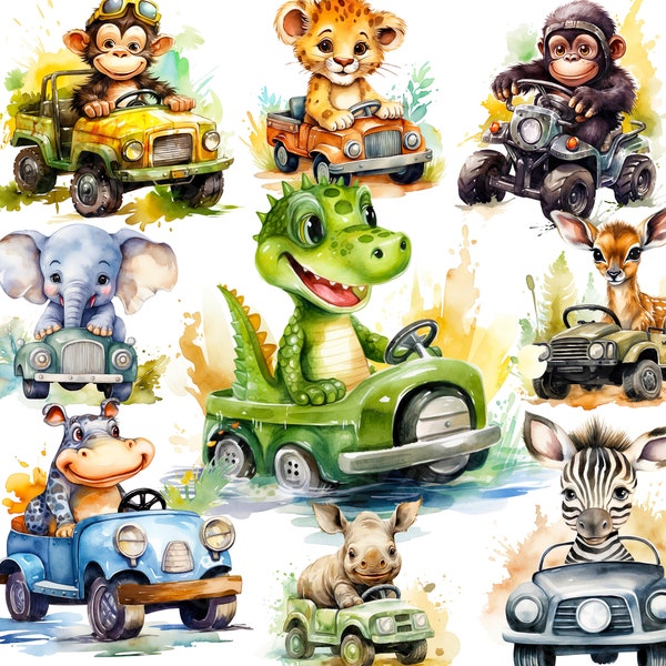 Safari Jeep Clip Art - Etsy