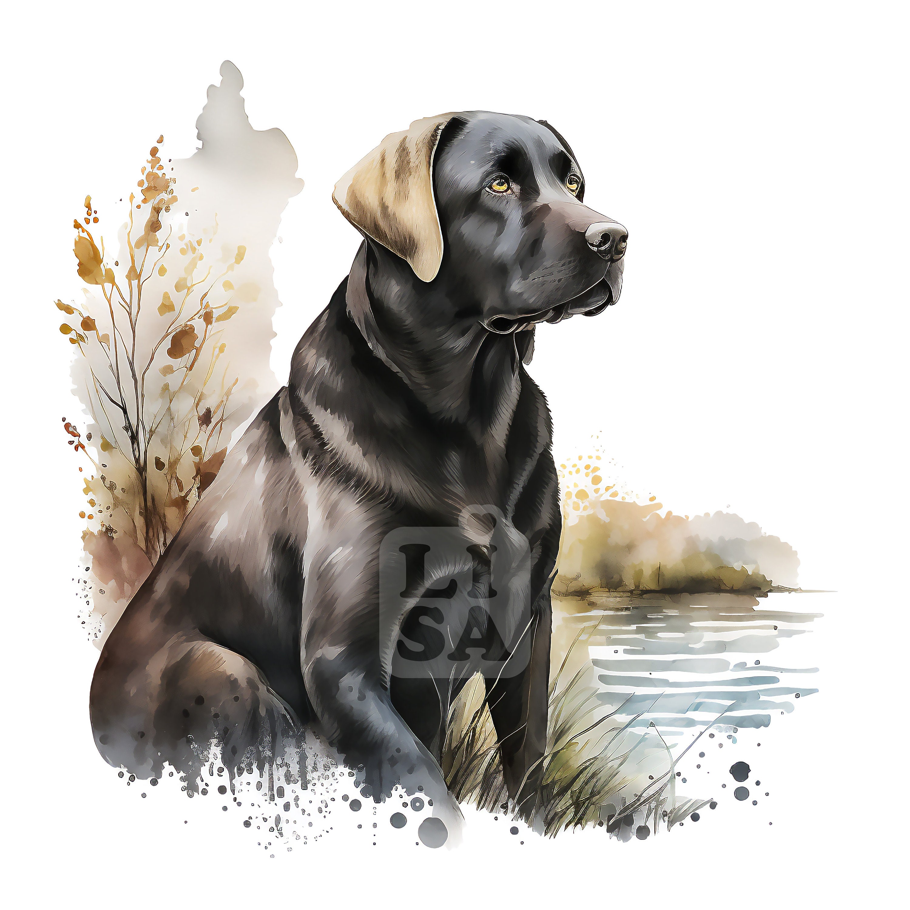Watercolor Labrador Clipart 8 High Quality Jpgs Labrador - Etsy