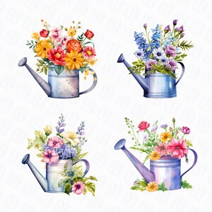 Watercolor Watering Can Png - Spring Flowers, Watercolor Gardening ...
