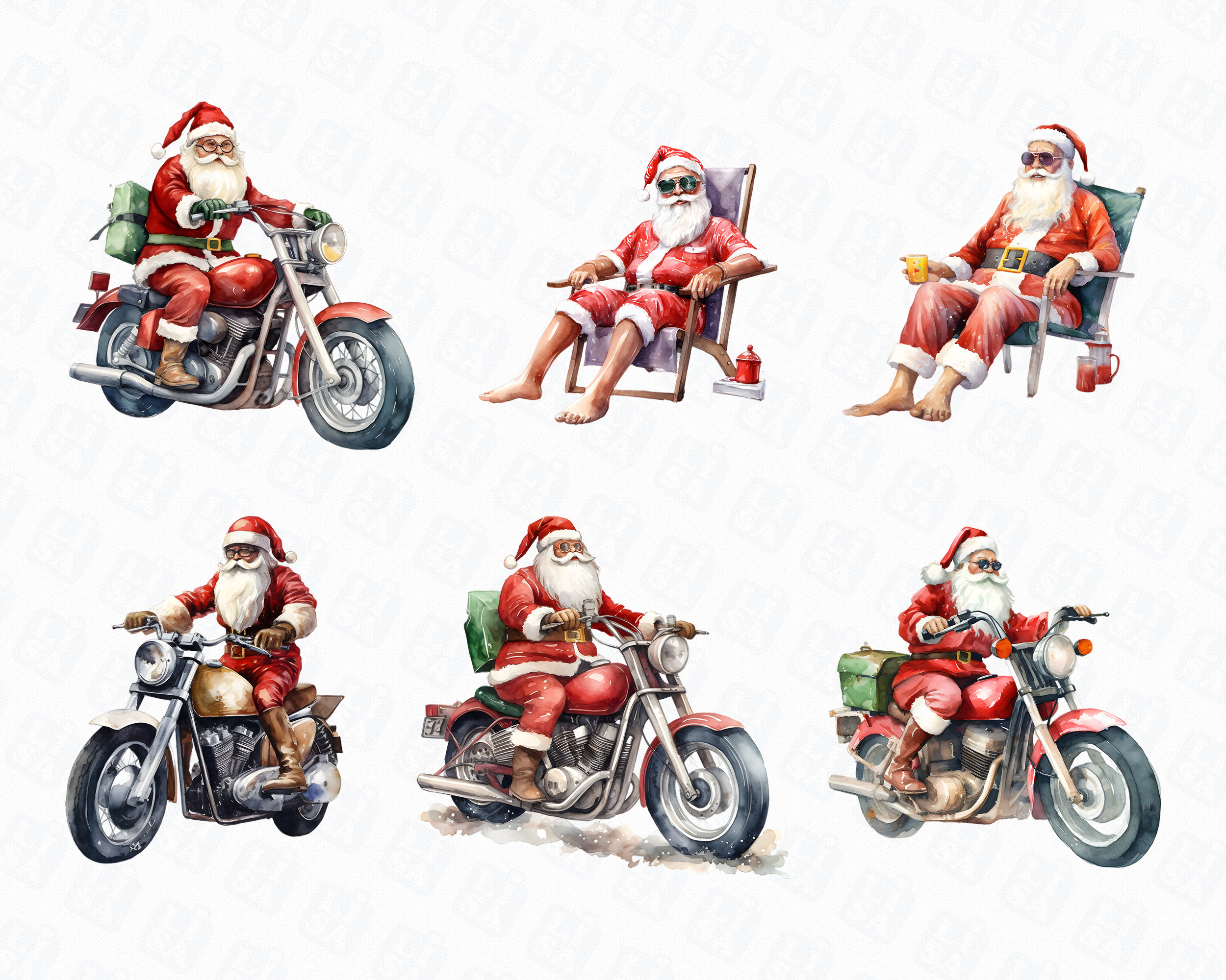 50 Watercolor Santa Clipart Png Christmas Png Images With - Etsy