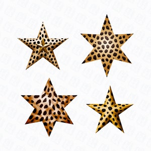 Leopard Star PNG Clipart, Trendy Leopard Print Design, Leopard PNG With ...