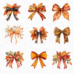 44 Fall Bow Png, Fall Coquette Bow Png, Autumn Sublimation Design Bow ...