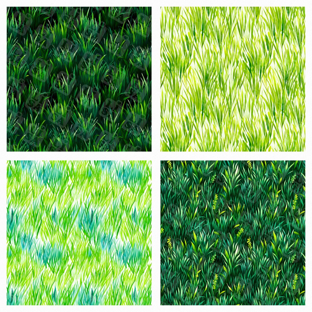 Grass Seamless Pattern Digital Paper - Grass Background for Commercial ...