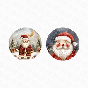 29 Santa Round Ornament Clipart, Round Christmas Clipart, Santa ...