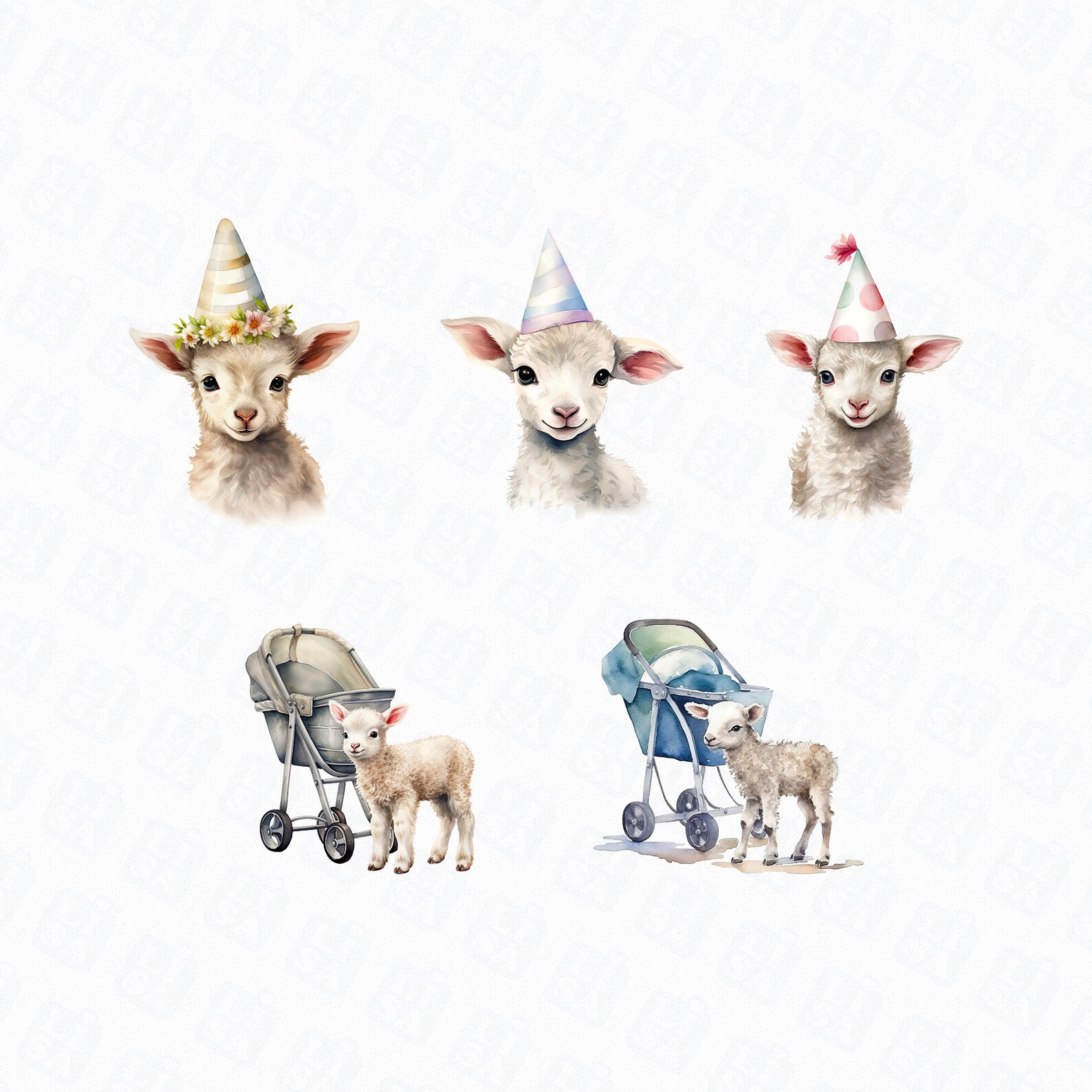 Cute Lamb PNG Clipart Set Perfect for Lamb Nursery or - Etsy