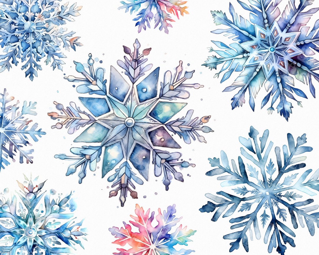 35 Watercolor Snowflake Images - Snowflake Clipart Graphics in Jpg ...