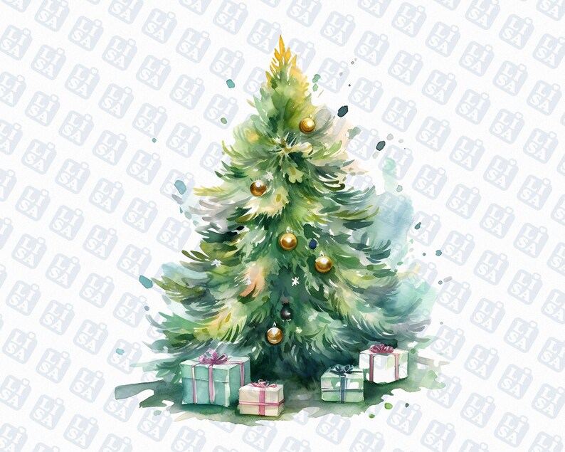 53 Watercolor Christmas Tree Png Craft Making Clipart - Etsy