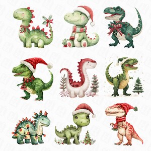 Christmas Dinosaur Clipart PNG, Dino Christmas Clipart, Holiday ...