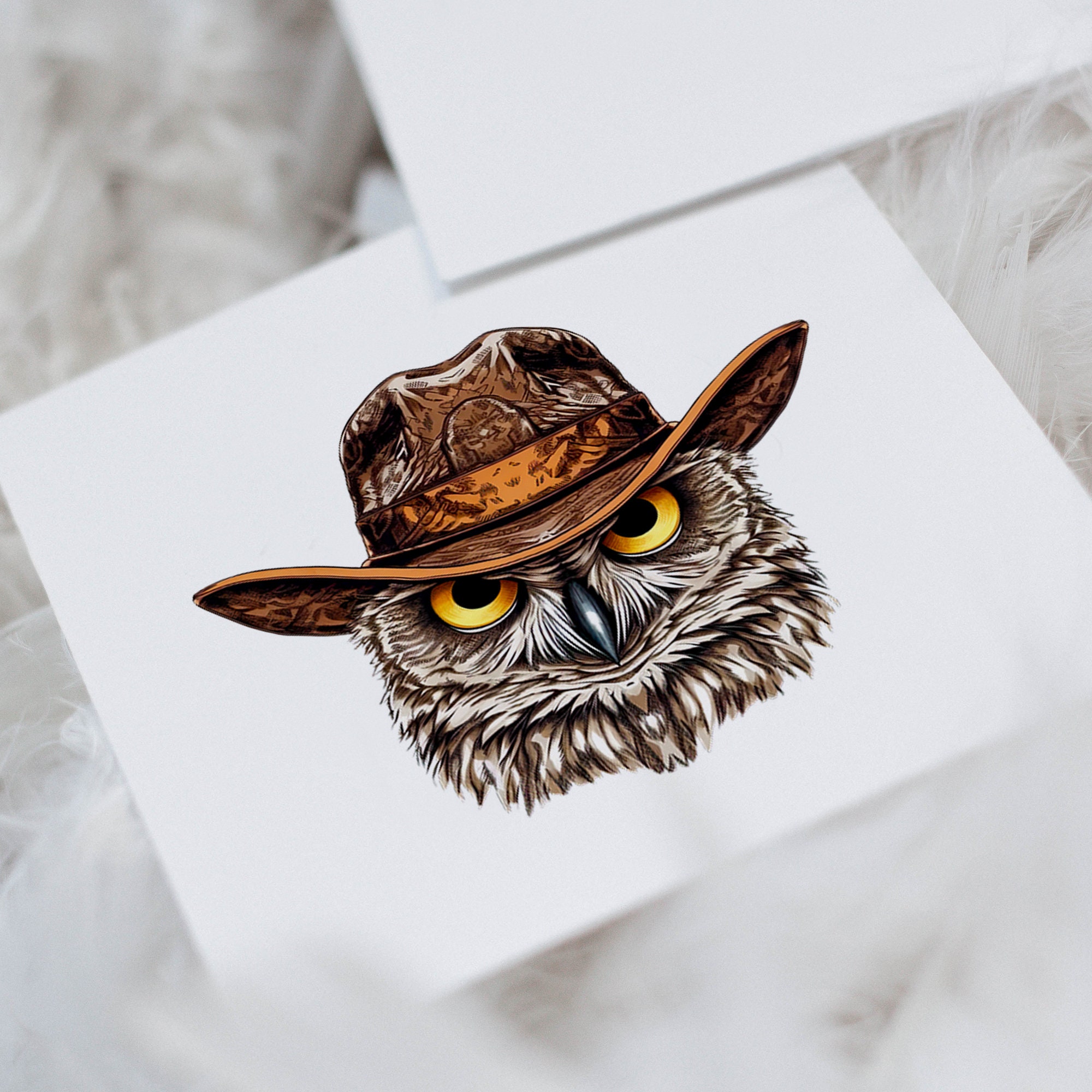 Cowboy Owl PNG Sublimation Design Western Themed Owl Clipart - Etsy