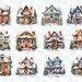 22 Watercolor Christmas House - Winter Houses With Christmas Decoration ...