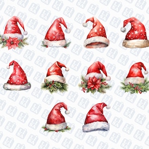 34 Watercolor Christmas Hat Png Clipart. Santa Hat Png. Christmas ...