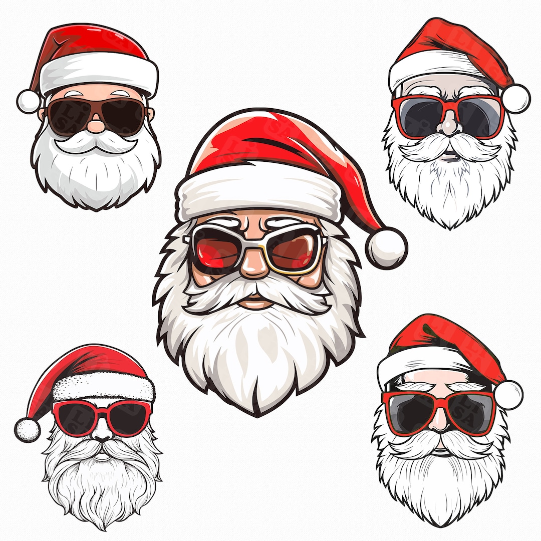 Cool Santa Sunglasses Png - Santa Claus Png - Santa Clipart - Digital ...