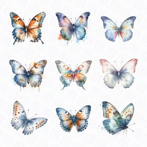 31 Watercolor Butterfly Clipart - Pastel Butterfly Digital Download ...