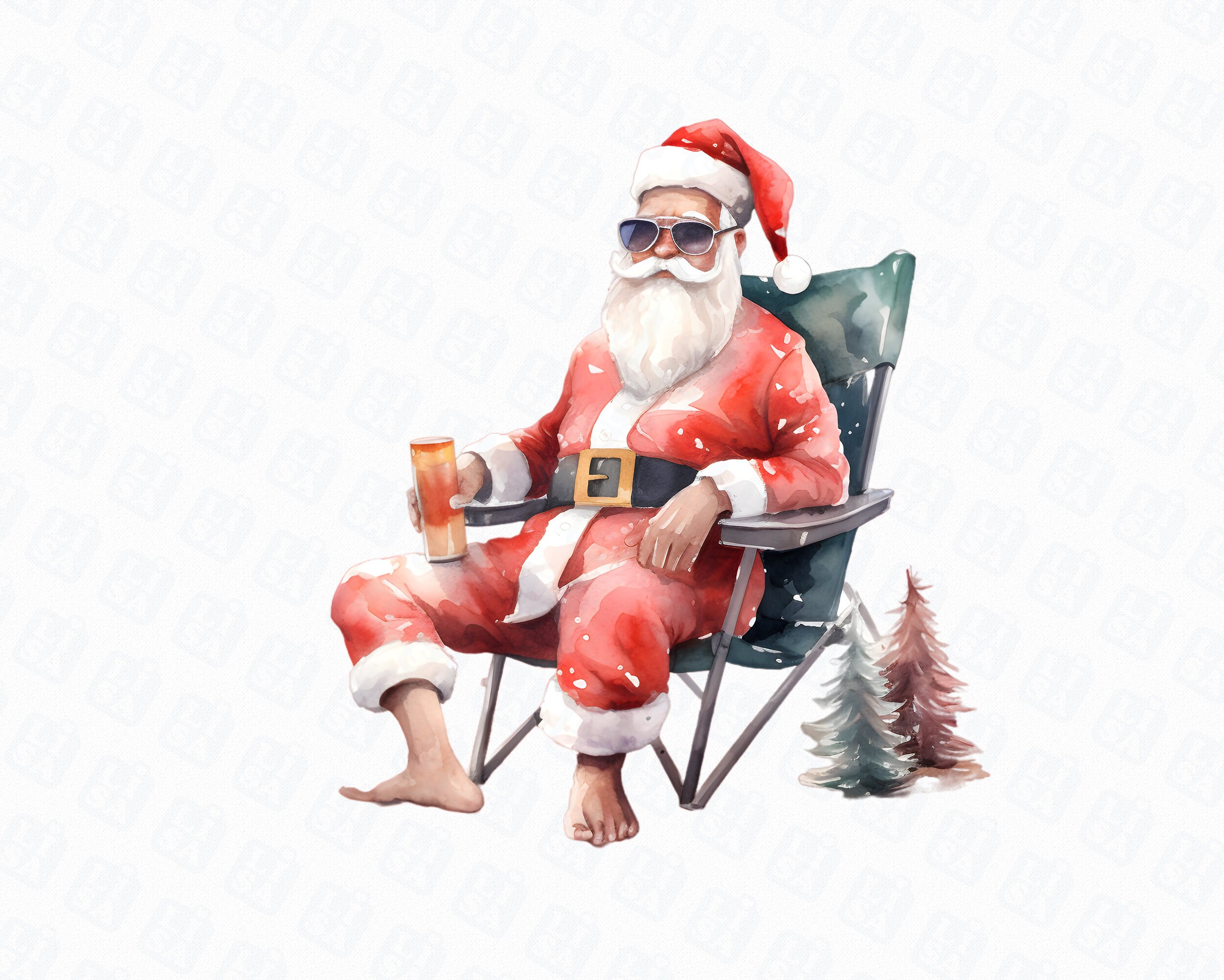 50 Watercolor Santa Clipart Png Christmas Png Images With - Etsy