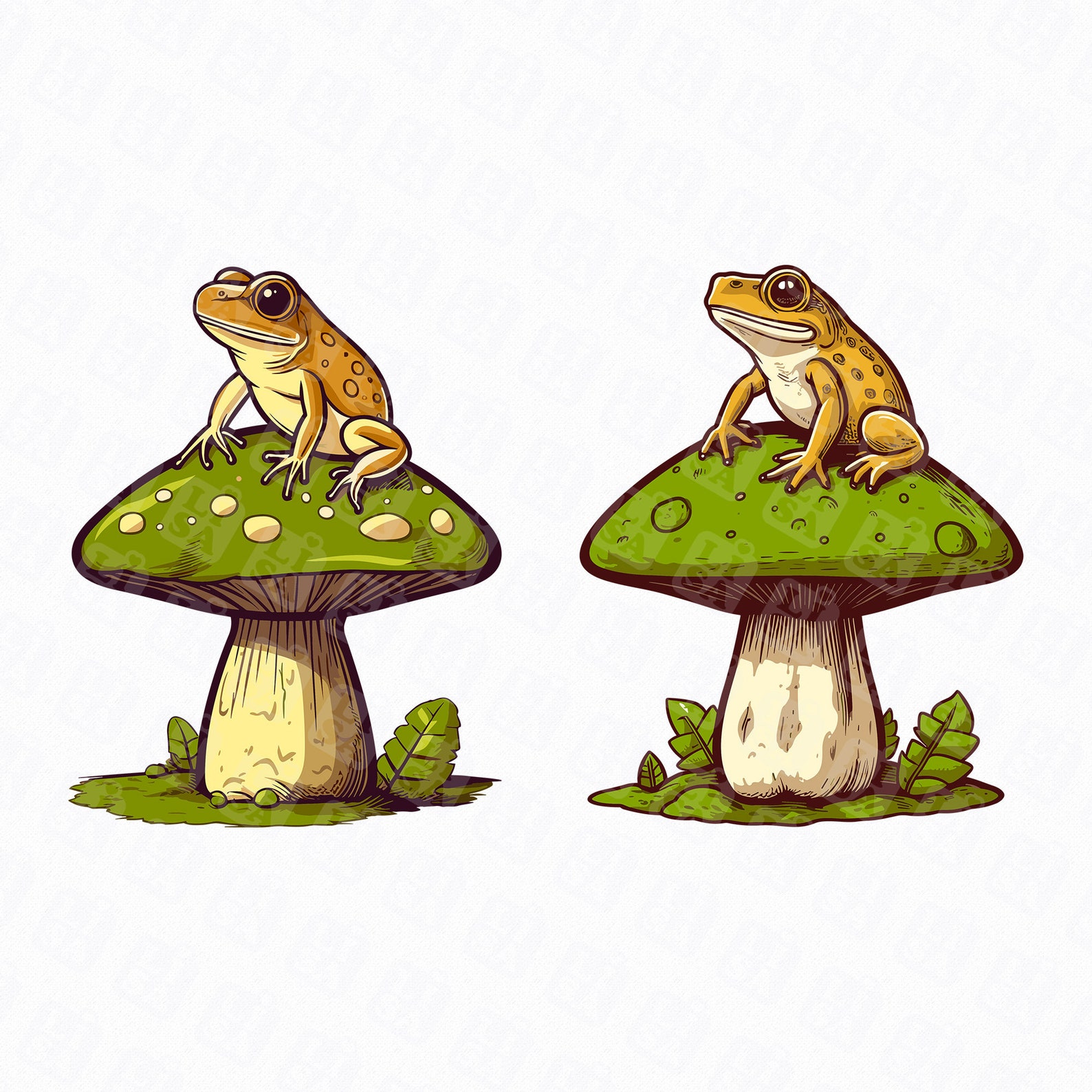 Frog on Mushroom Png Mushroom Clipart Fairycore Frog Retro - Etsy