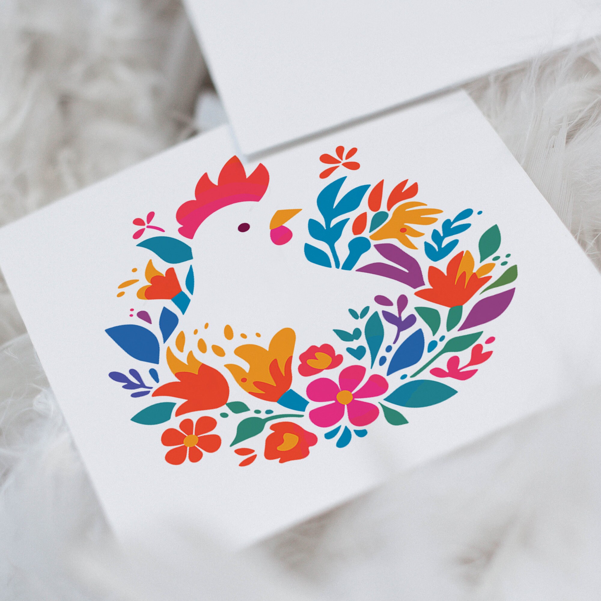 Floral Chicken Png Digital Download Colorful Chicken - Etsy