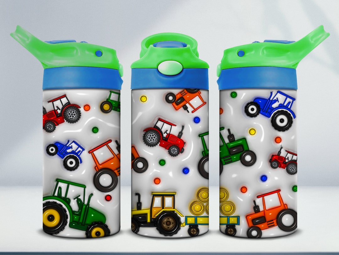 3D Tractor Tumbler Boy Wrap Tractor Design, Inflated Tractor 12oz Wrap ...