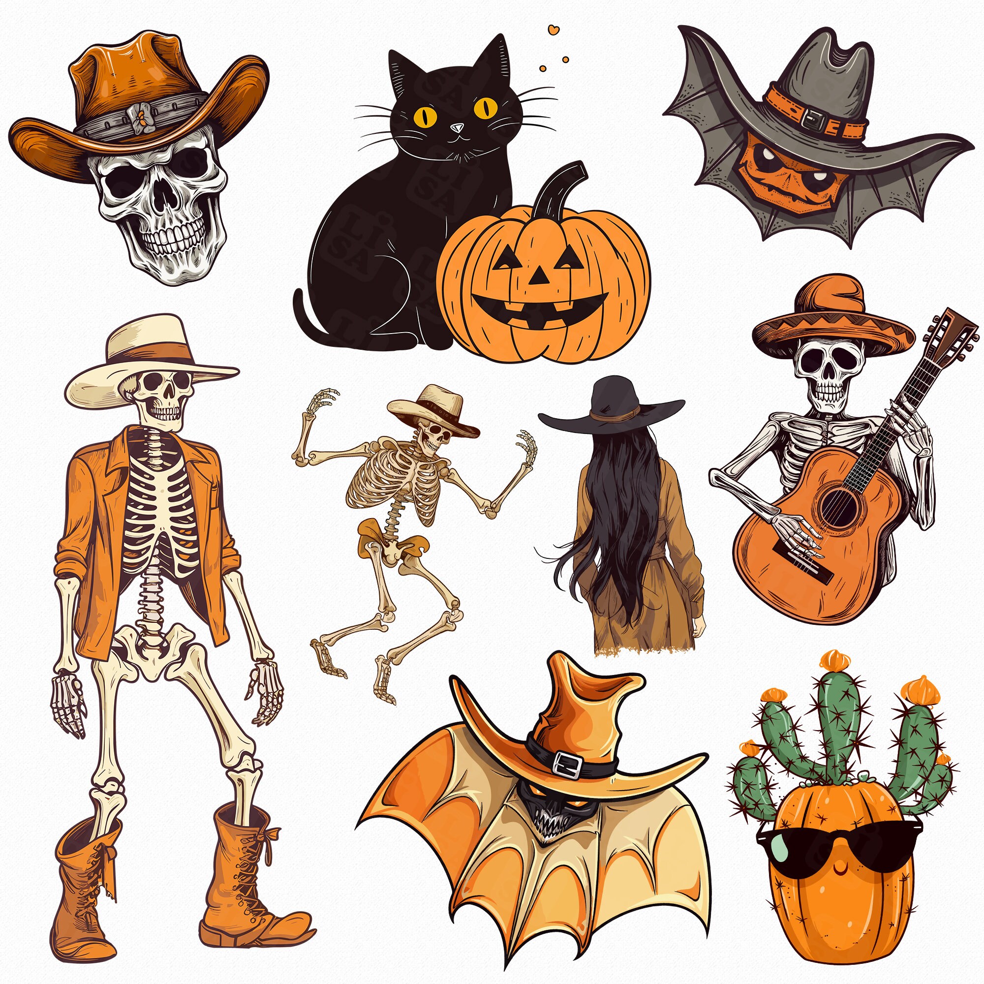 Western Halloween Png Cowboy Halloween Clipart Ghost - Etsy