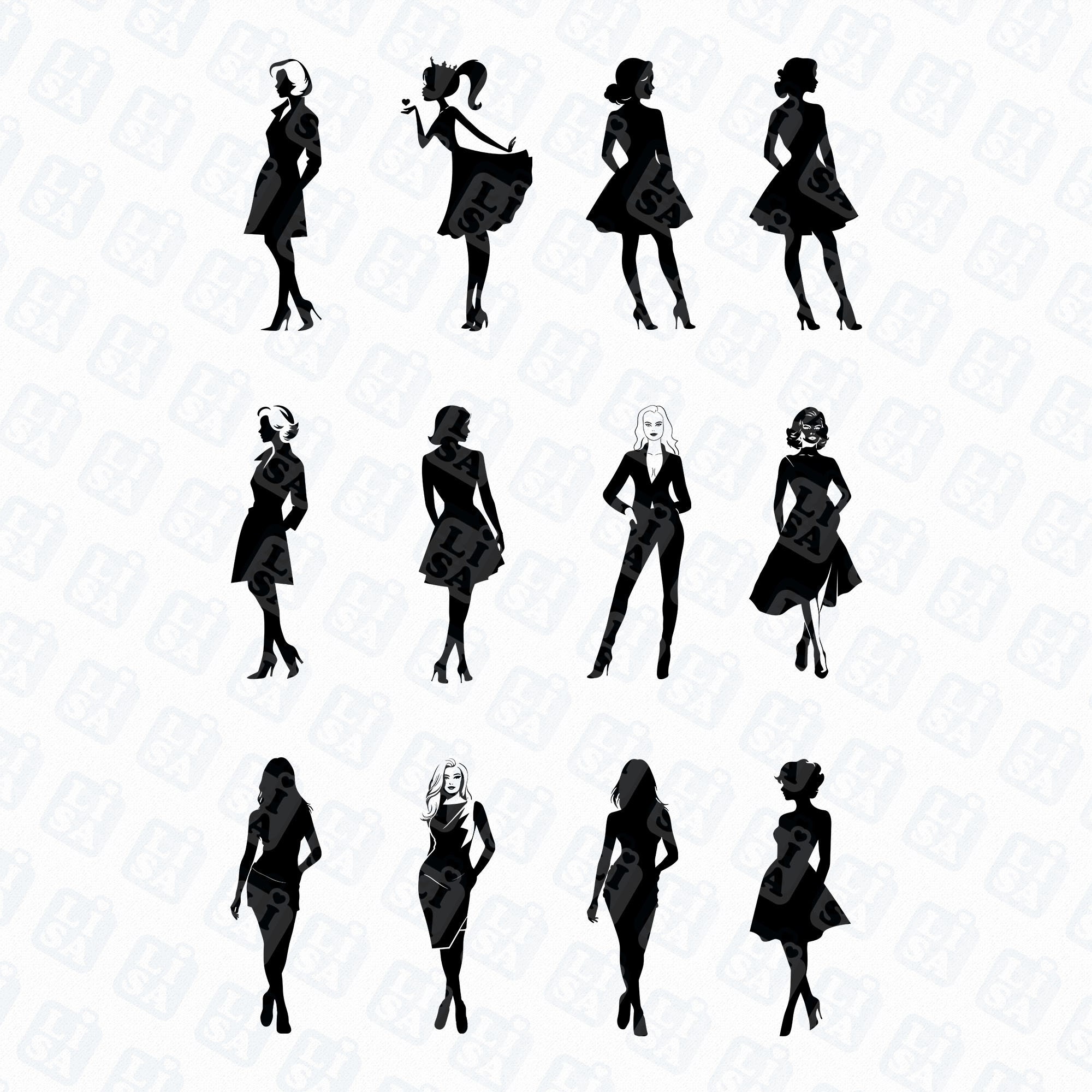 Cute Doll Svg File Dxf Png Silhouette Svg Woman Vector - Etsy