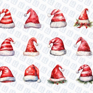 34 Watercolor Christmas Hat Png Clipart. Santa Hat Png. Christmas ...