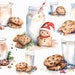 10 Watercolor Milk and Cookies Png Christmas Cookies Clipart With ...