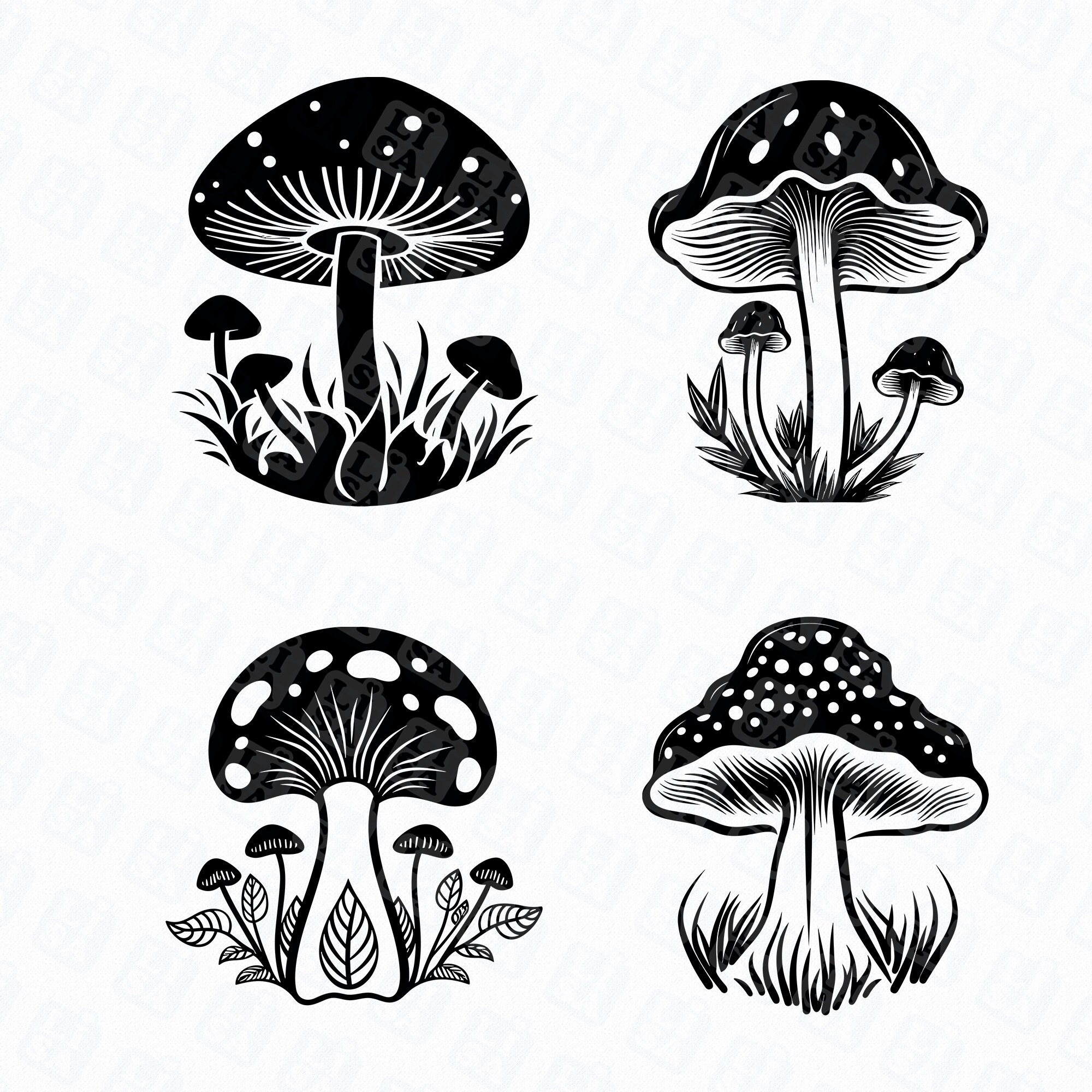 Mushrooms Svg Dxf Png Magic Mushroom Clipart Mushroom - Etsy