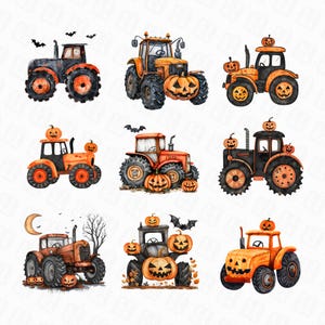 30 Halloween Tractor Png - Spooky Tractor Clipart, Pumpkin Tractor ...