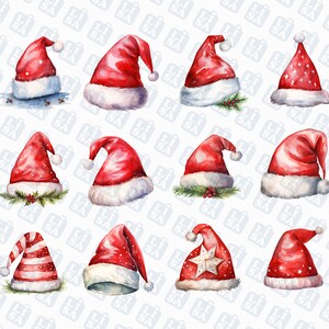 34 Watercolor Christmas Hat Png Clipart. Santa Hat Png. Christmas ...