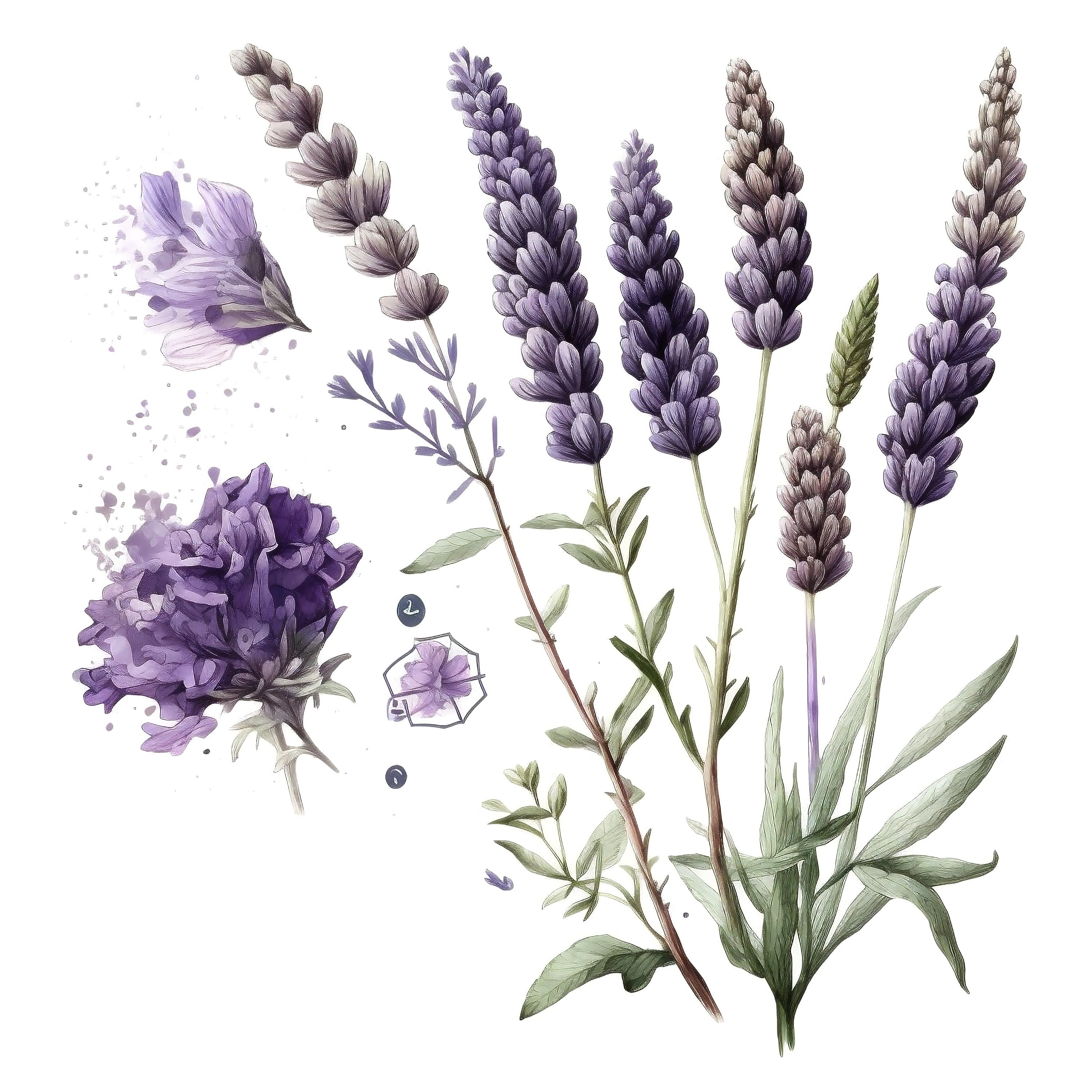 Watercolor Lavender Clipart 8 High Quality Jpgs Lavender - Etsy