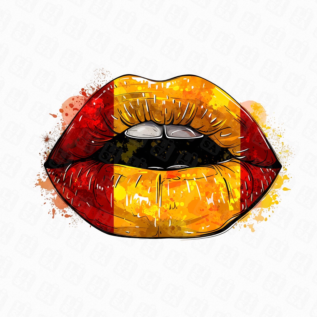 Spain Flag Lip Png - Lip Clipart, Flag Sublimation, Yellow Red ...