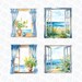 Watercolor Beach Window Png - Sea Window, Ocean Window Clipart, Blue ...