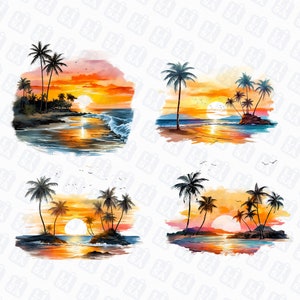 Watercolor Tropical Islands Png - Tropical Clipart, Beach Png, Island ...