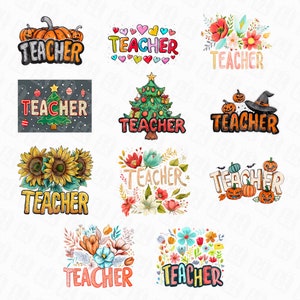 49 Teacher Png Bundle, Teacher Halloween Png, Teacher Christmas Png ...