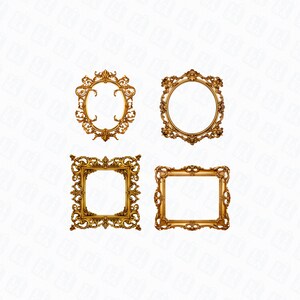 Elegant Victorian Frame PNG - Antique Gold Frame Clipart - Digital ...