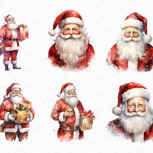 29 Watercolor Santa Claus Png Craft Making Clipart - Christmas Png ...