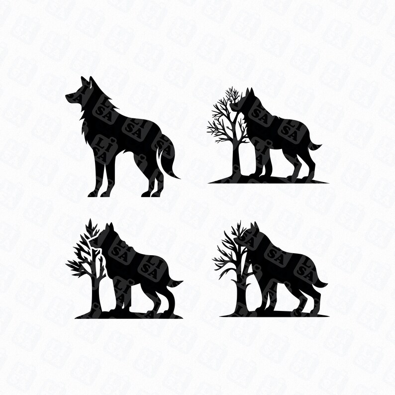 Wolf Svg Woodland Animals Svg Wolf Cutout Clipart Forest - Etsy