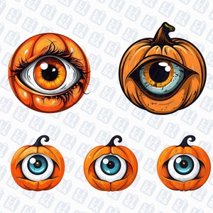 5 Halloween Pumpkin Eye Png - Horror Pumpkin Clipart Bundle With ...
