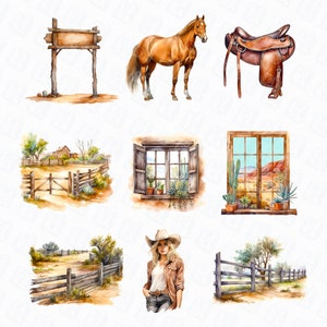 Watercolor Western Ranch Png - Wild West, Cowboy, Cowgirl Clipart ...