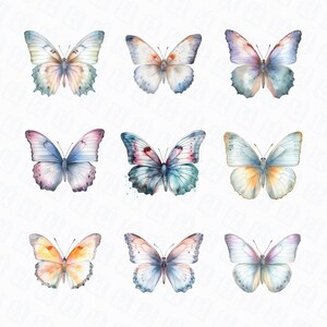 31 Watercolor Butterfly Clipart - Pastel Butterfly Digital Download ...
